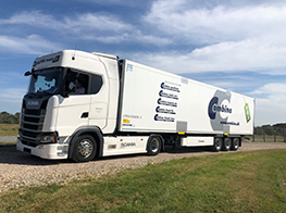 33 pallets huckepack refrigerated trailer (train trailer) | combino.dk